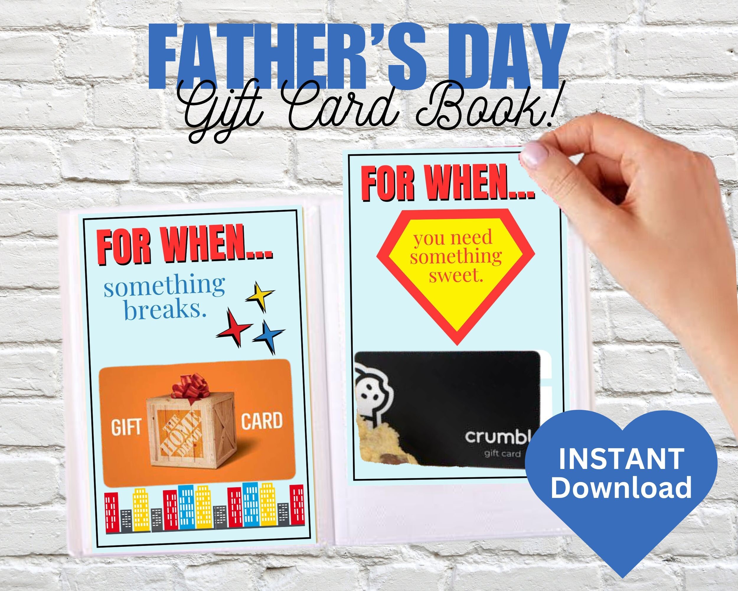 Super Dad Birthday Gift, Printable Father's Day Gift Card Book, Gift ...