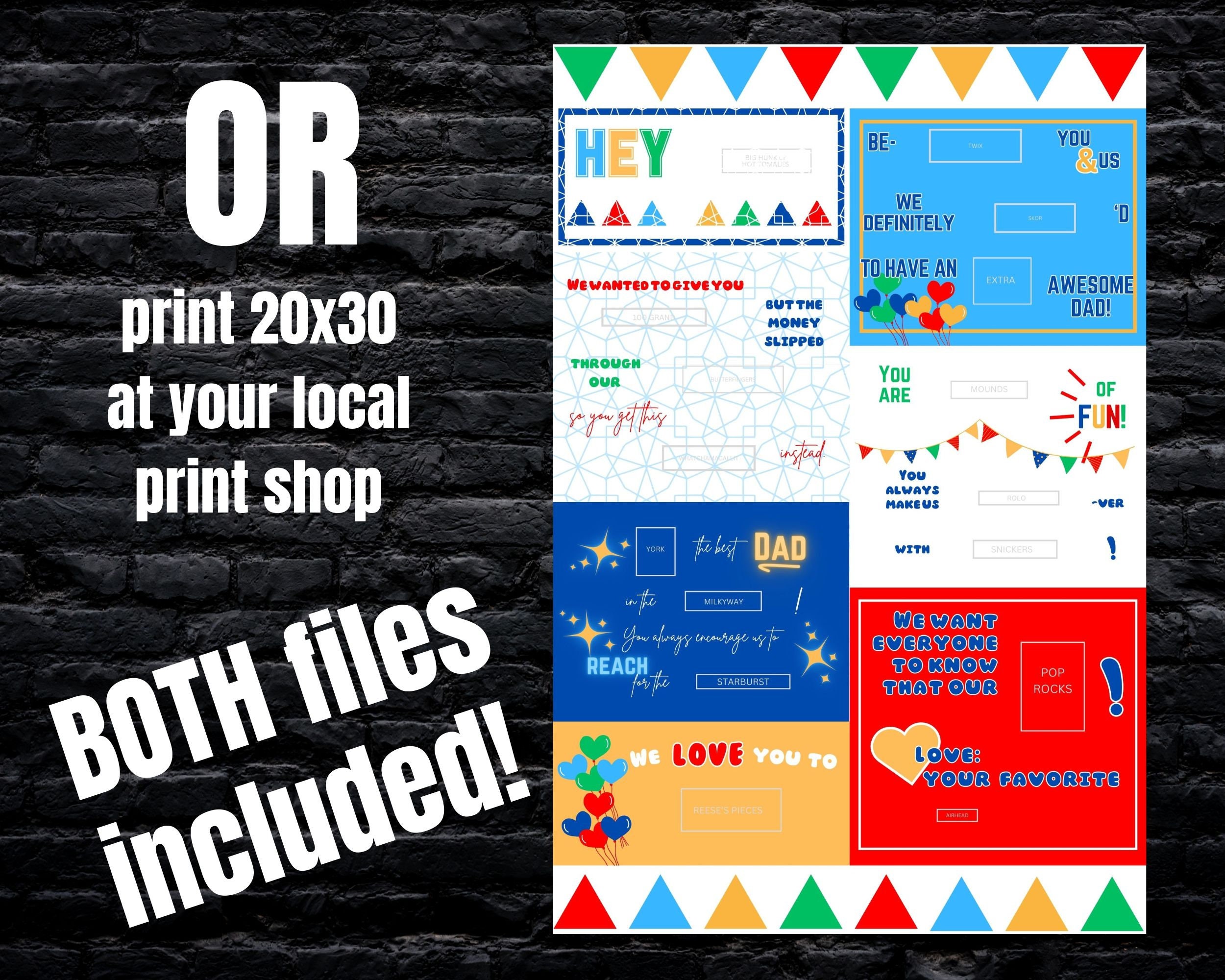 PRINTABLE Candy Poster for Dad • Dad Birthday Gift • Dad Candy Bar Sign ...