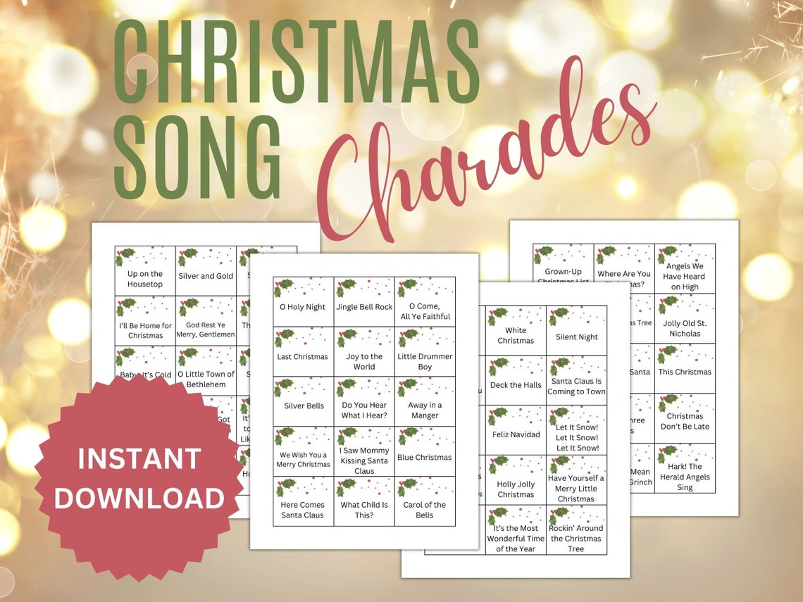 Christmas Charades, Christmas Song Charades, Christmas Games for Adults ...
