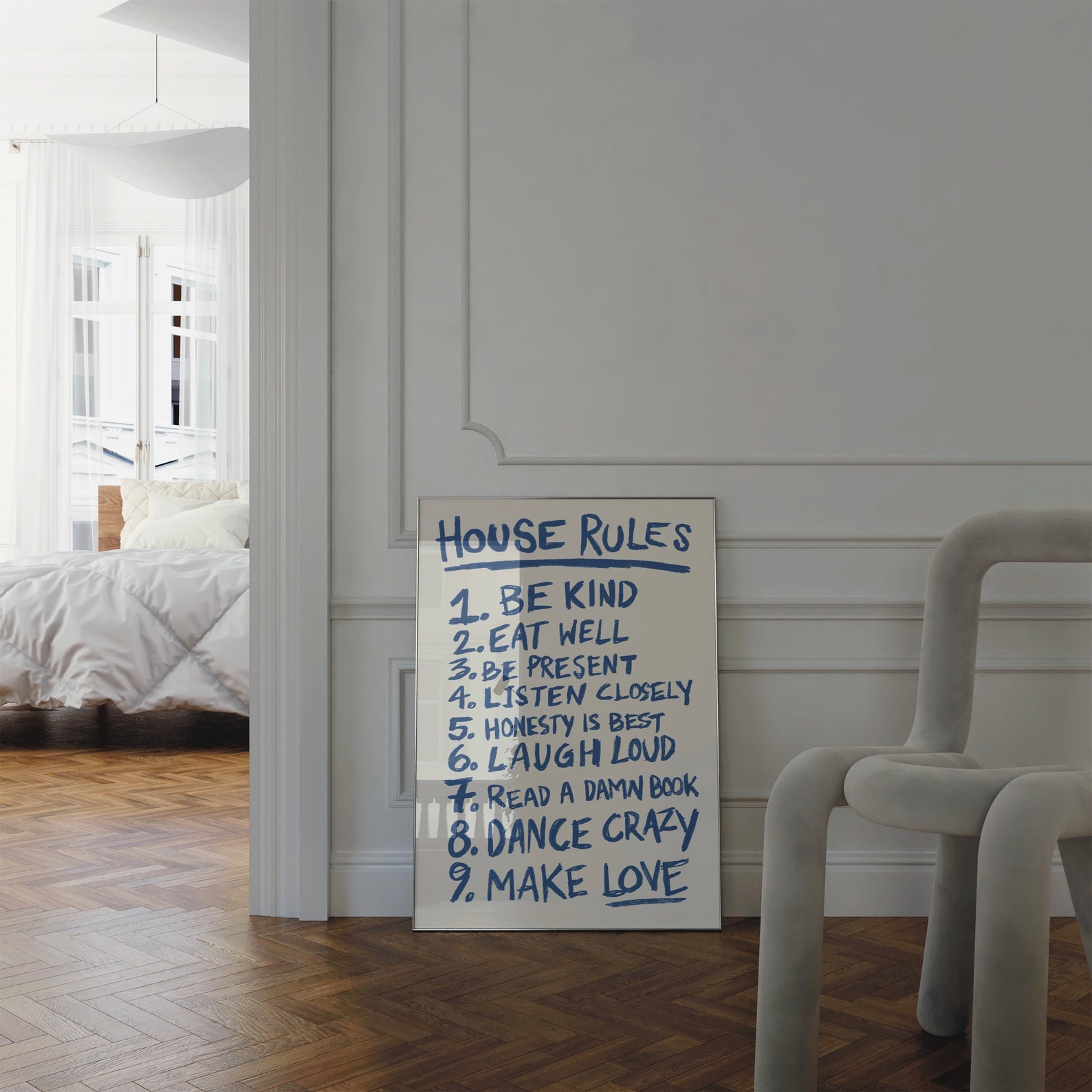 Custom House Rules Wall Art Bar Cart Art Trendy Home Decor Minimalist Print Rules Poster