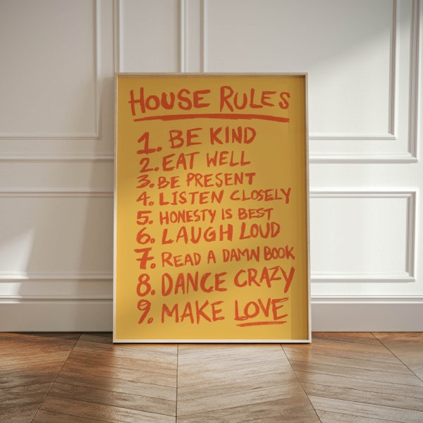 House Rules Print - Etsy