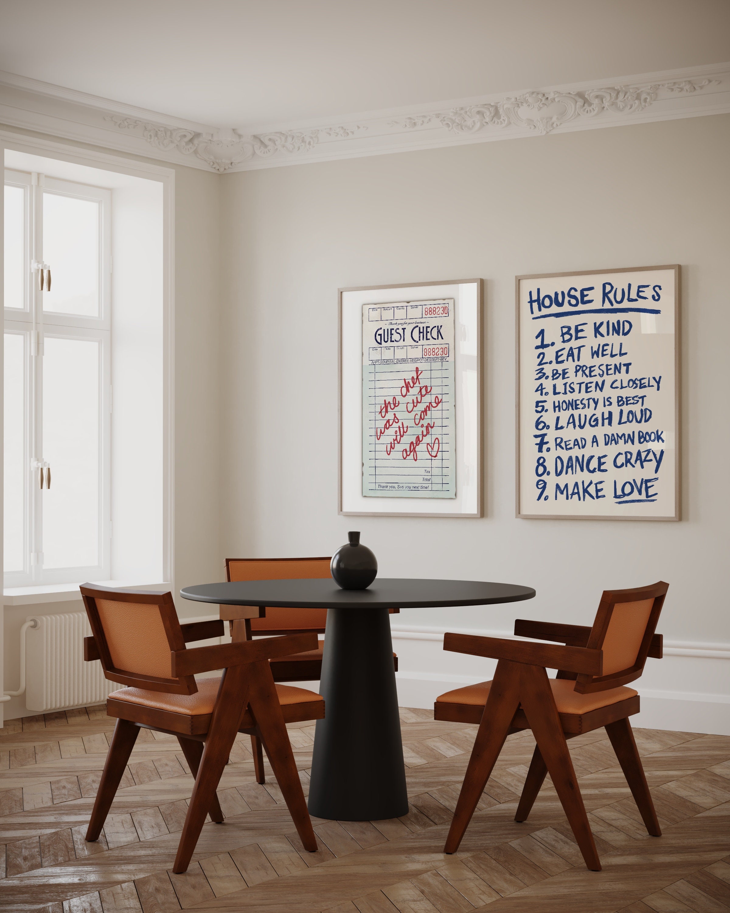 Guest Check Print, Trendy Wall Art Print, Waiter Poster, Restaurant ...