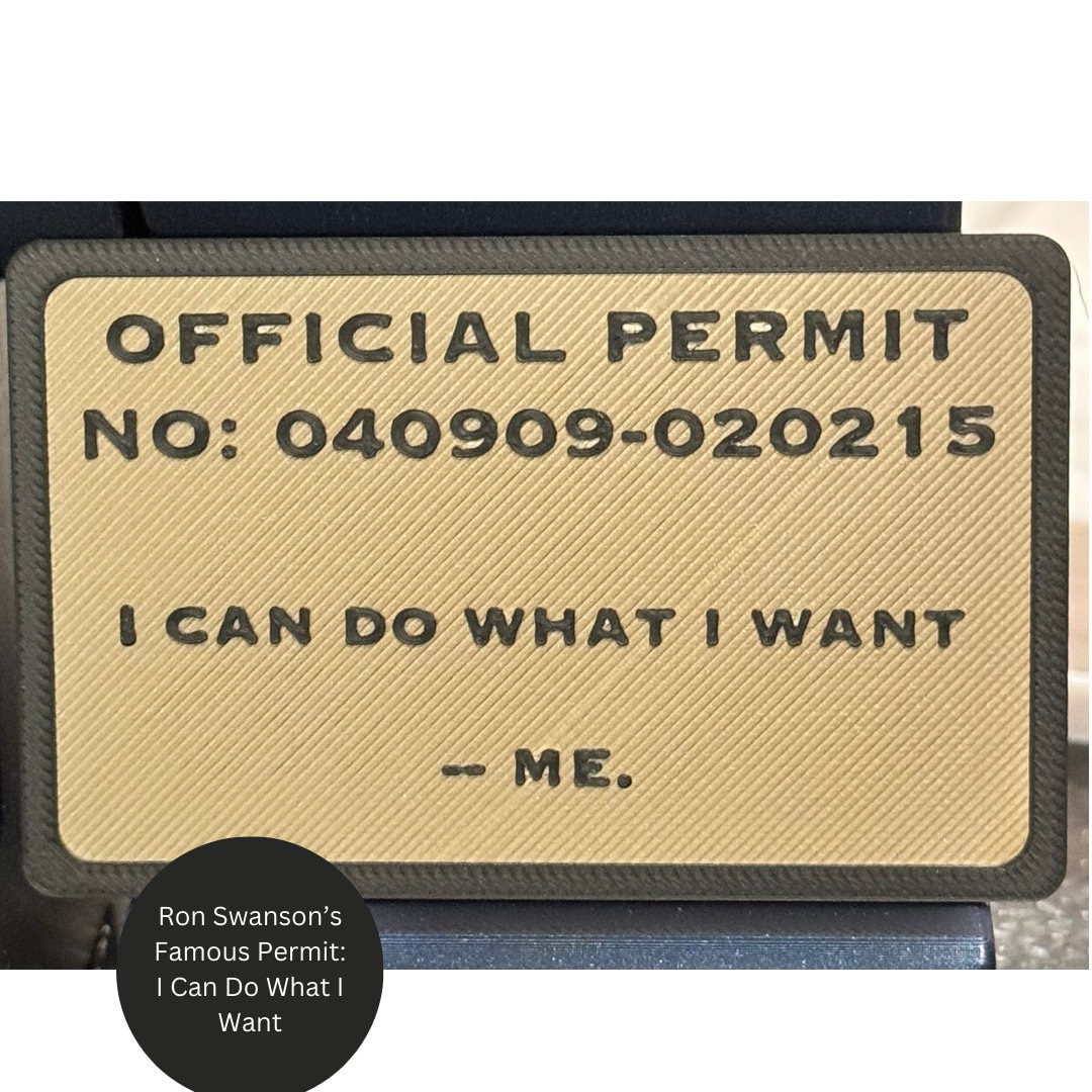 Ron Swanson Permit, Parks and Recreation I Can Do What I Want - Etsy