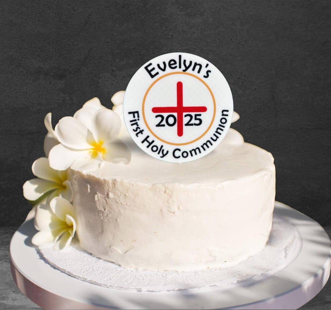 Personalized First Holy Communion Cake Topper - Eucharist Design - Etsy