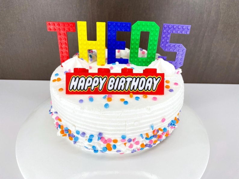 Personalized Mini Block Letter Birthday Cake Topper Kit - Etsy