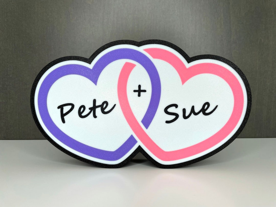 Personalized Multi-color Heart Light Box: Custom LED Lamp With Names ...