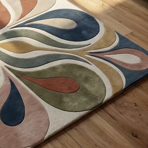Hand Tufted Neutral Modern Abstract Area Rug for Living Room Soft ...