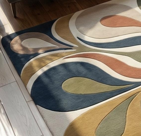 Hand Tufted Neutral Modern Abstract Area Rug for Living Room Soft ...