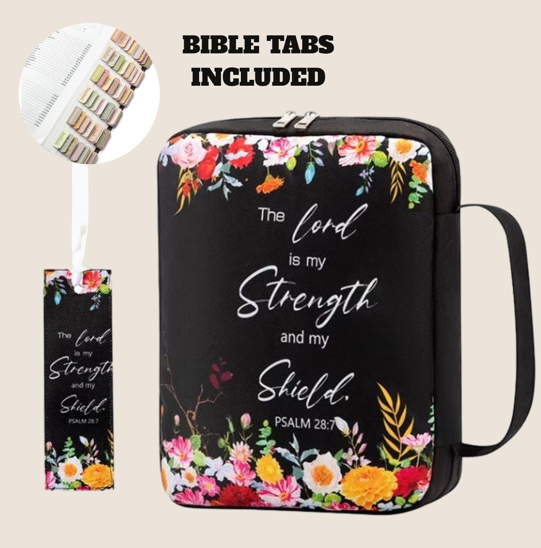 Bible Cover Case, Floral Bible Cover Case With Scripture, Carrying ...