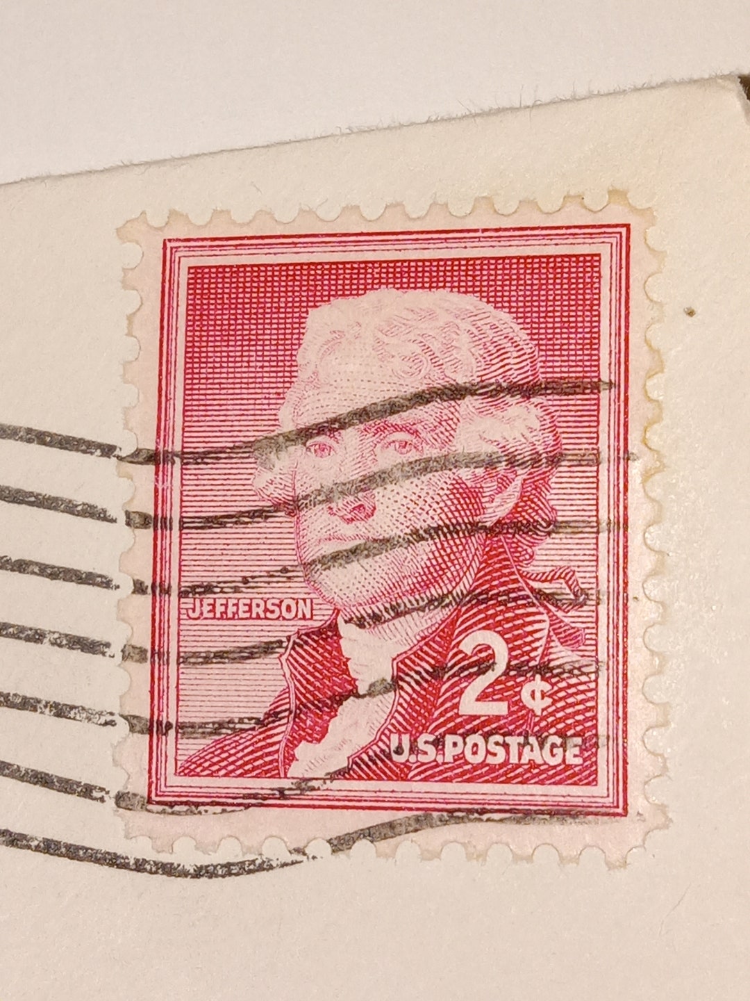 Vintage Rare Red 2 Cent Jefferson Stamp - Etsy
