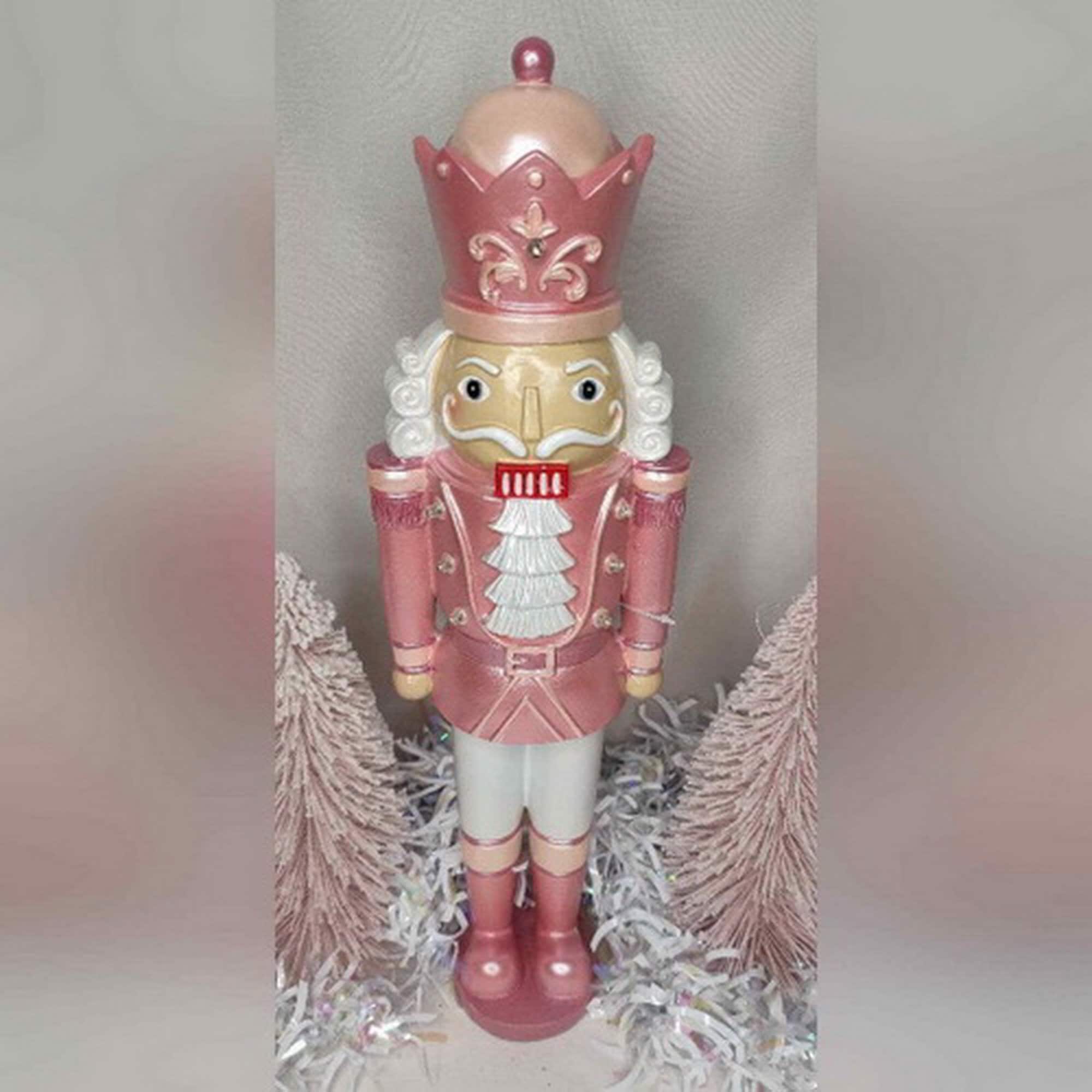 LIGHT UP Pastel Pink Nutcracker Soldier Christmas Wooden Decor - Etsy