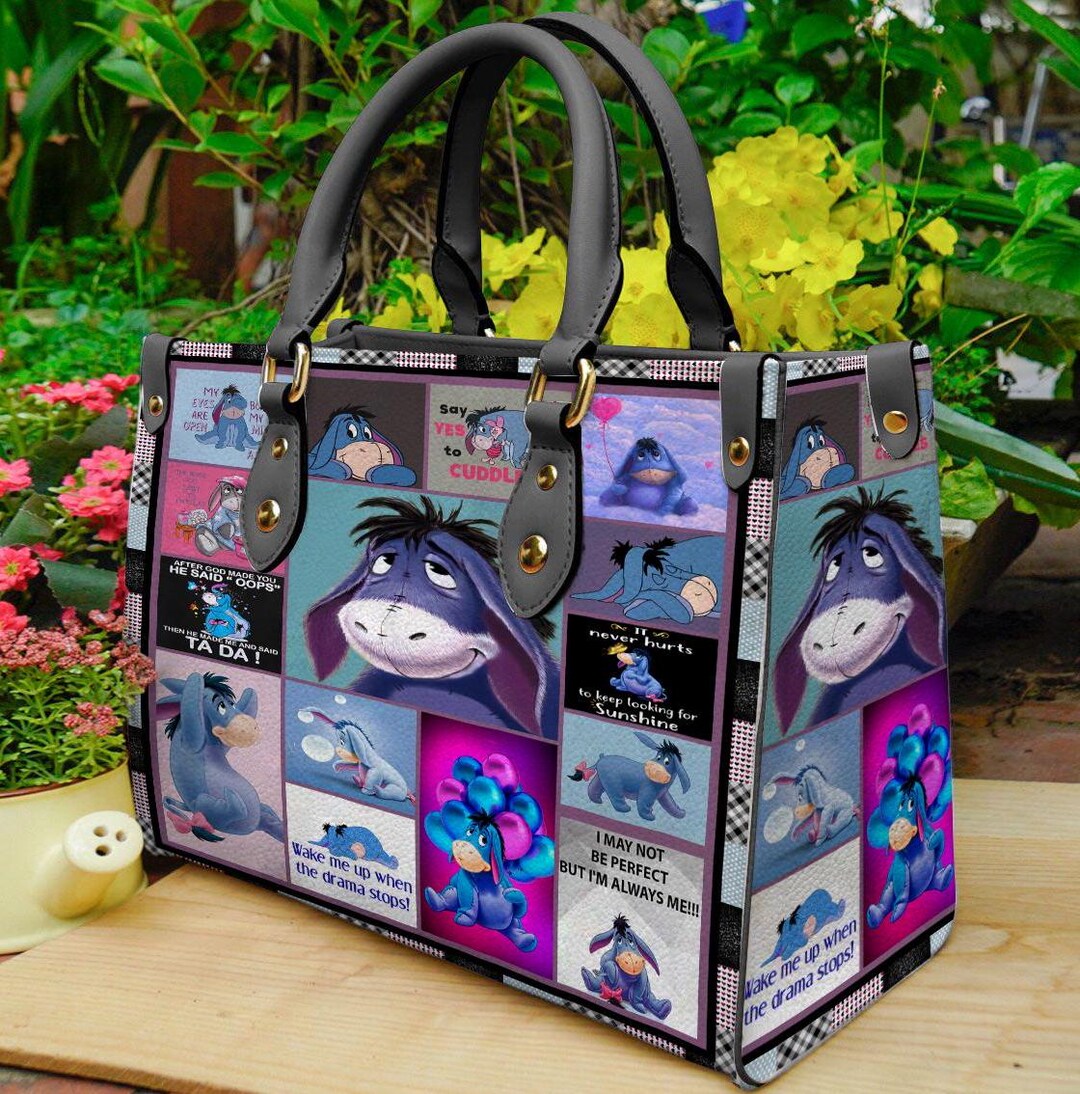 Eeyore Winnie the Pooh Personalized Leather Handbag, Eeyore Winnie the ...