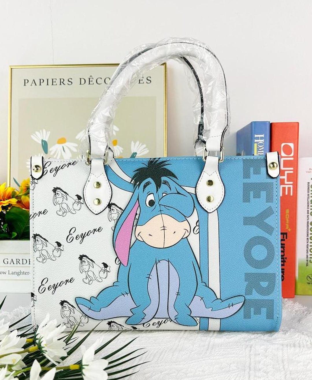 Eeyore Winnie the Pooh Personalized Leather Handbag, Eeyore Winnie the ...