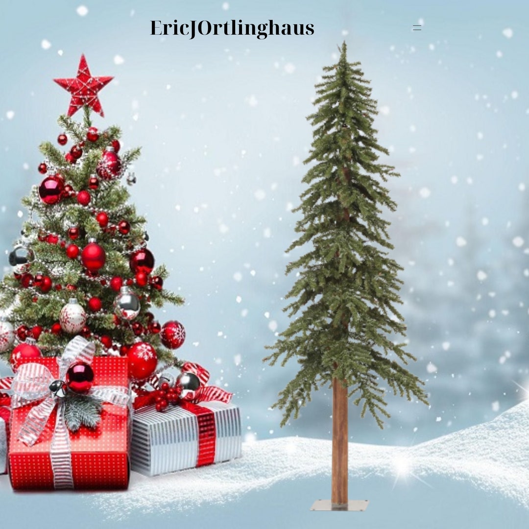 6.57-foot Natural Alpine Unlit Christmas Tree Deep Green - Etsy