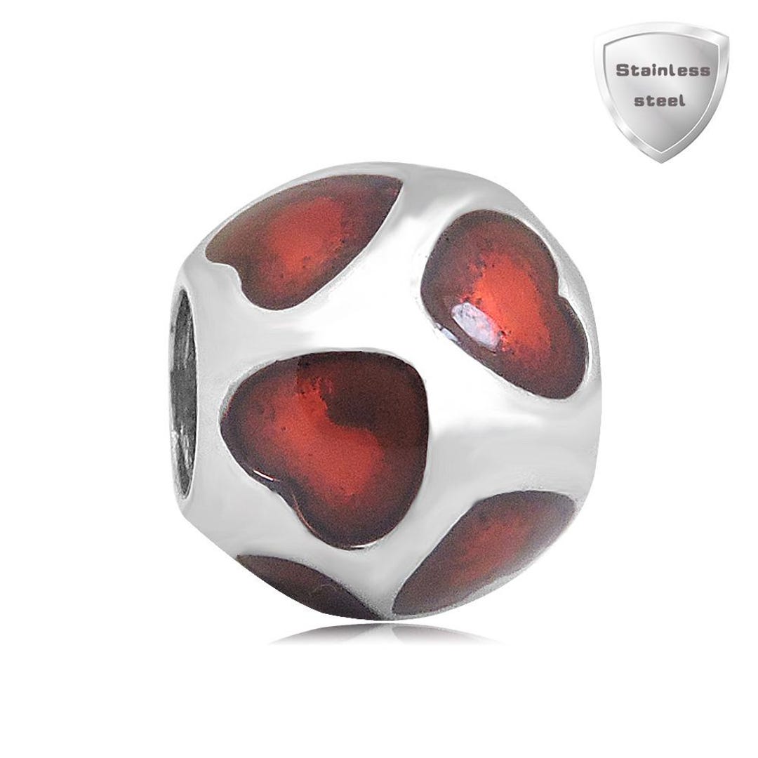 Pandora Style Charm for Jewelry Making silver Hearts Charm spacer Beads ...