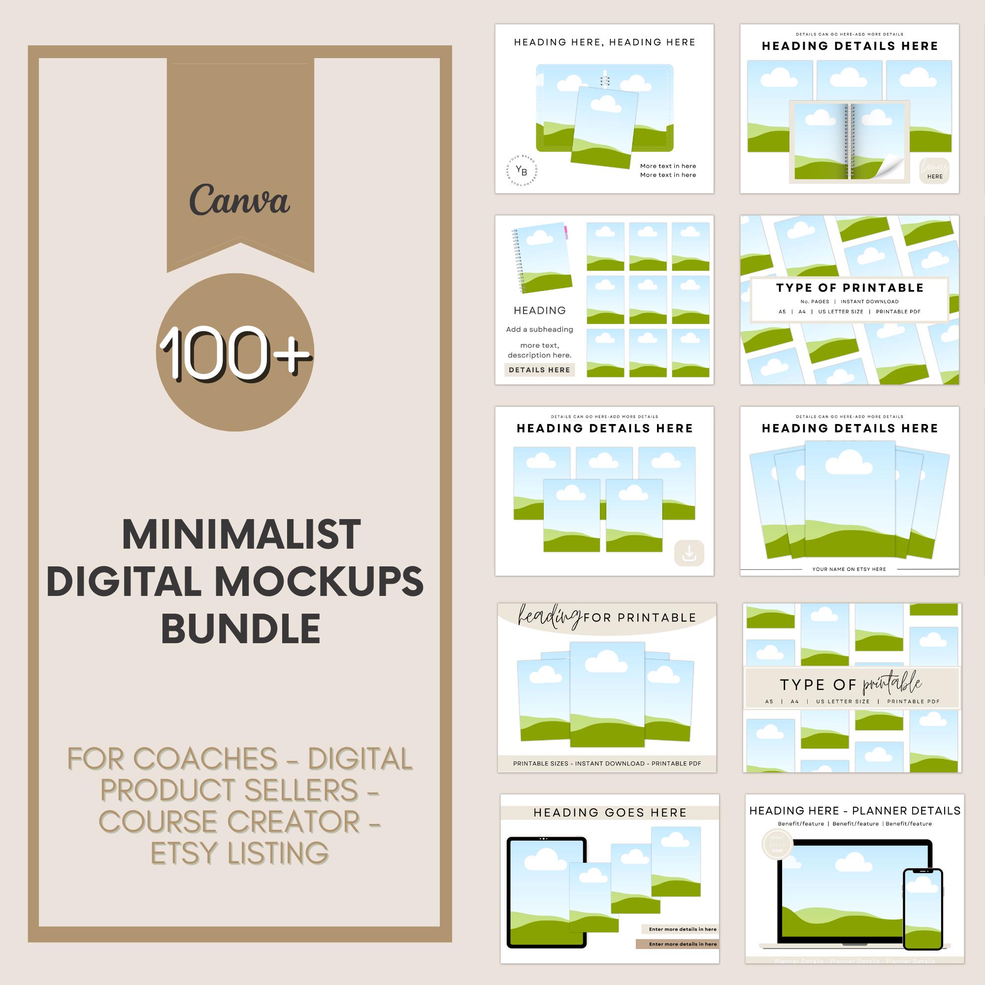100 Mockup Canva Template for Coaches, Course Creator Mockup, Digital ...