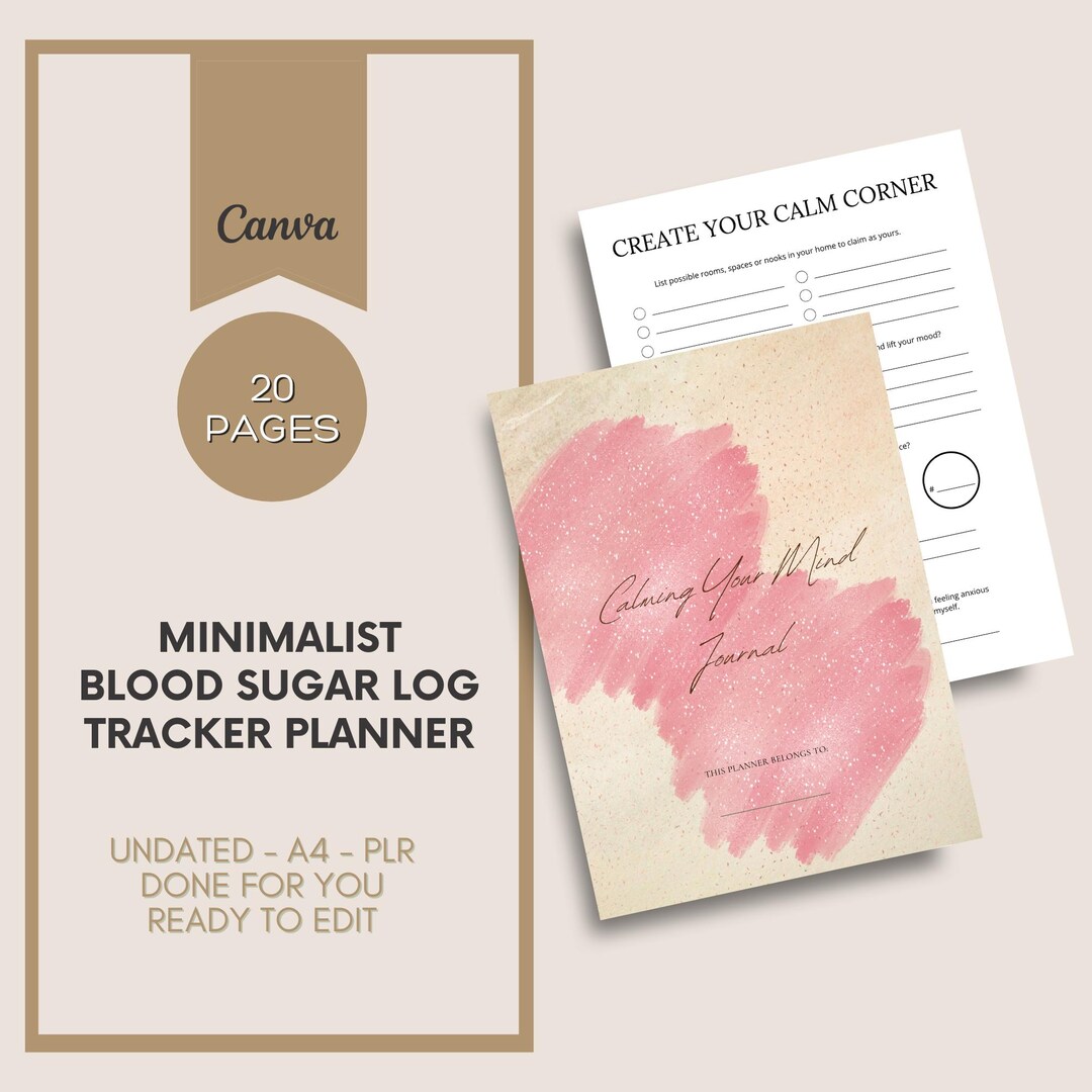 Minimalist Calming Your Mind Journal Mental Health Planner Master ...