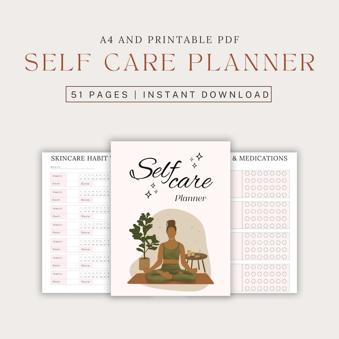 Minimalist Self Care Journal Self Care Tracker Self Care Planner ...