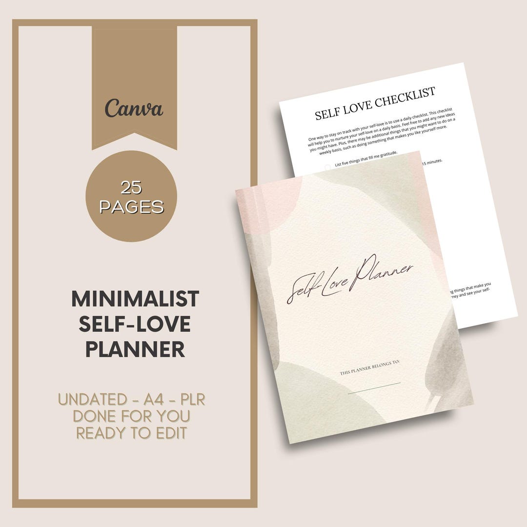 Minimalist Self Love Journal Self Love Tracker Self Love Planner ...
