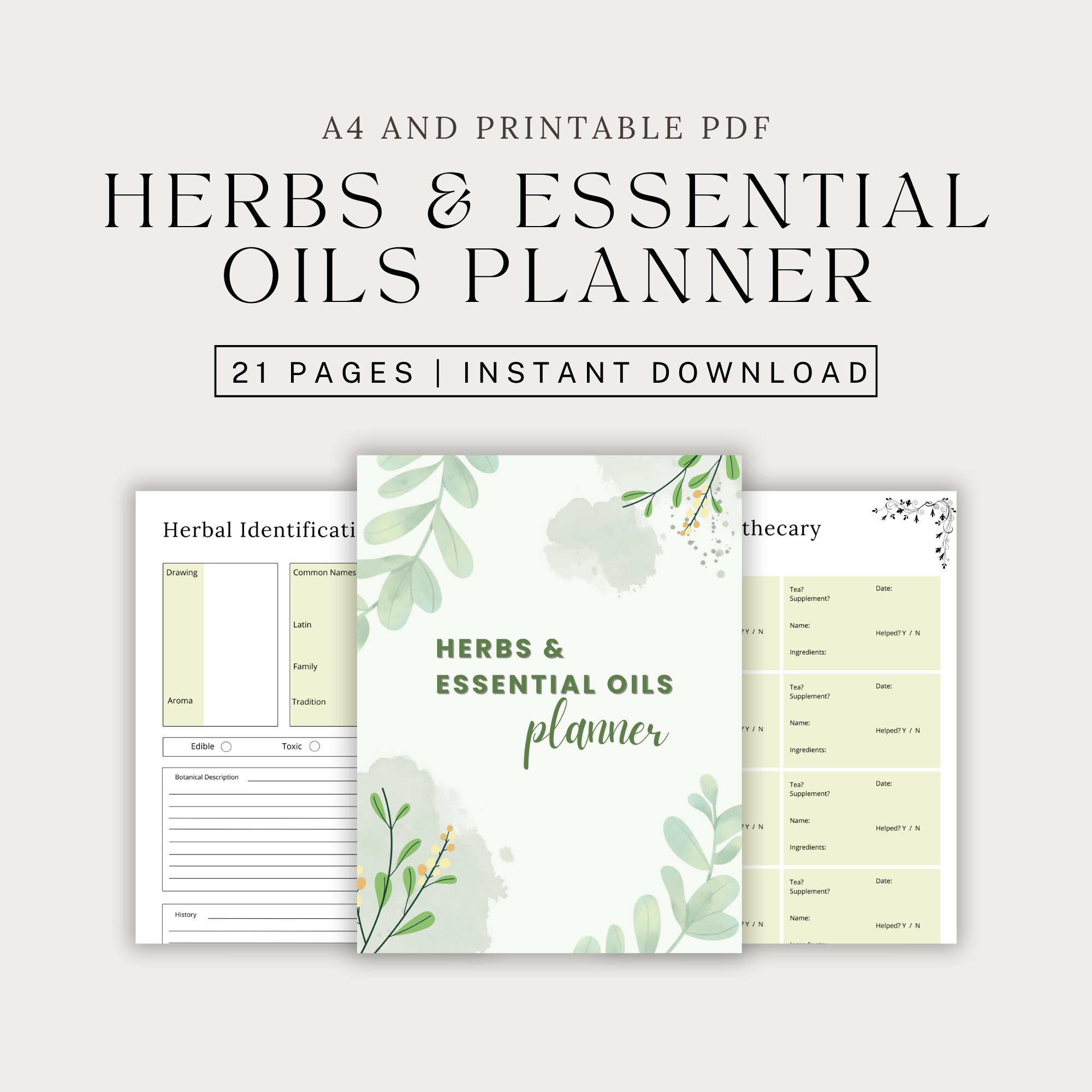 Minimalist Herbalist Journal PDF Aromatherapy Journal Essential Oils ...