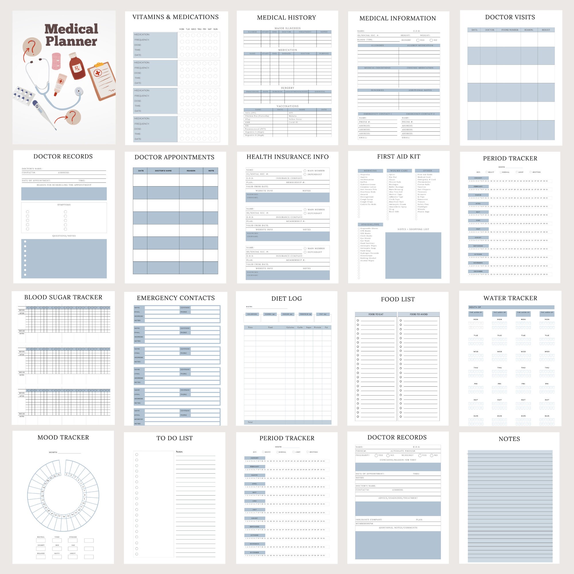 Minimalist Medical Planner Medical Tracker Medical Journal - Etsy