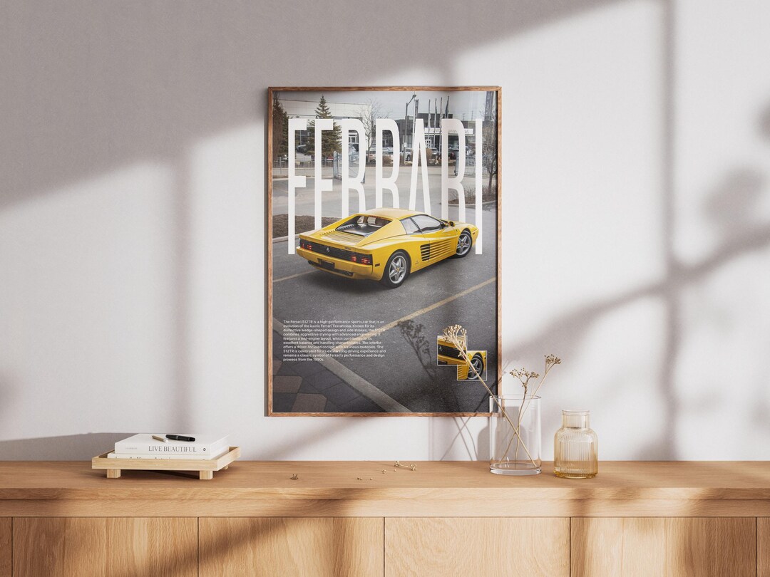 Ferrari 512TR Car Poster - Classic Ferrari Wall Art - Digital Download ...