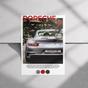 Porsche 911 Turbo S Poster – Retro Automotive Wall Art (digital ...