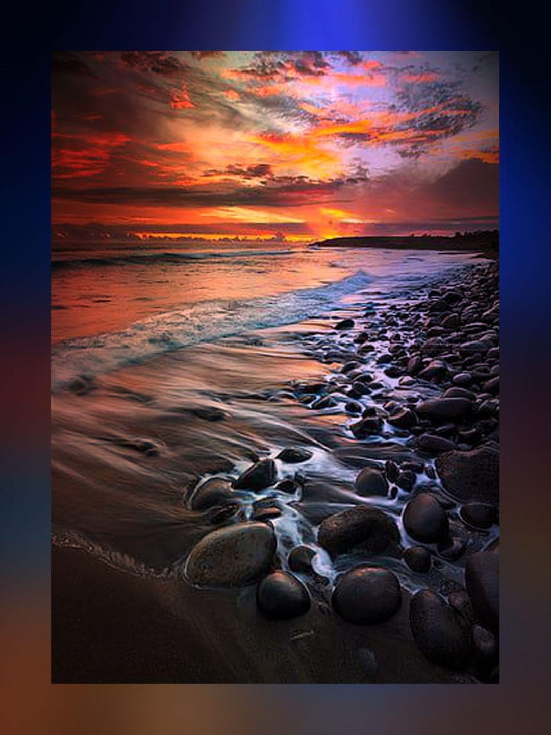 Tranquil Stone Beach Digital Art Instant Download Coastal - Etsy