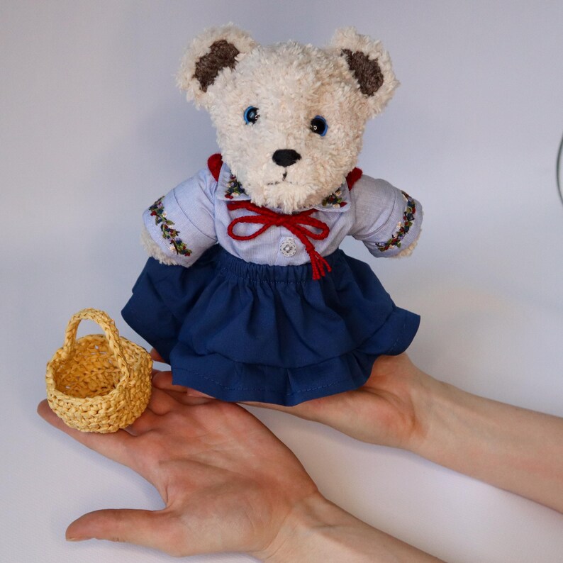 Teddy Bear in Clothes With Hand Embroidery - Etsy
