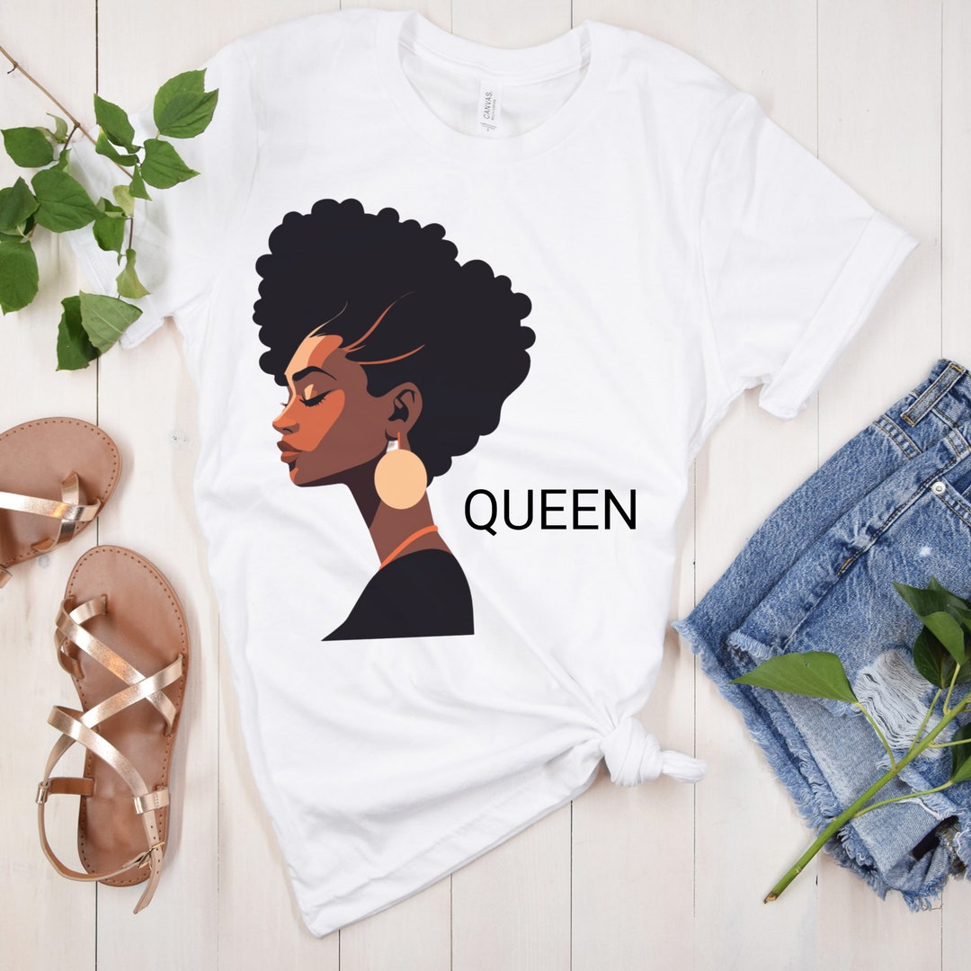 Queen Shirt for Black Women: Afro Graphic Tee, Black Culture Gift - Etsy