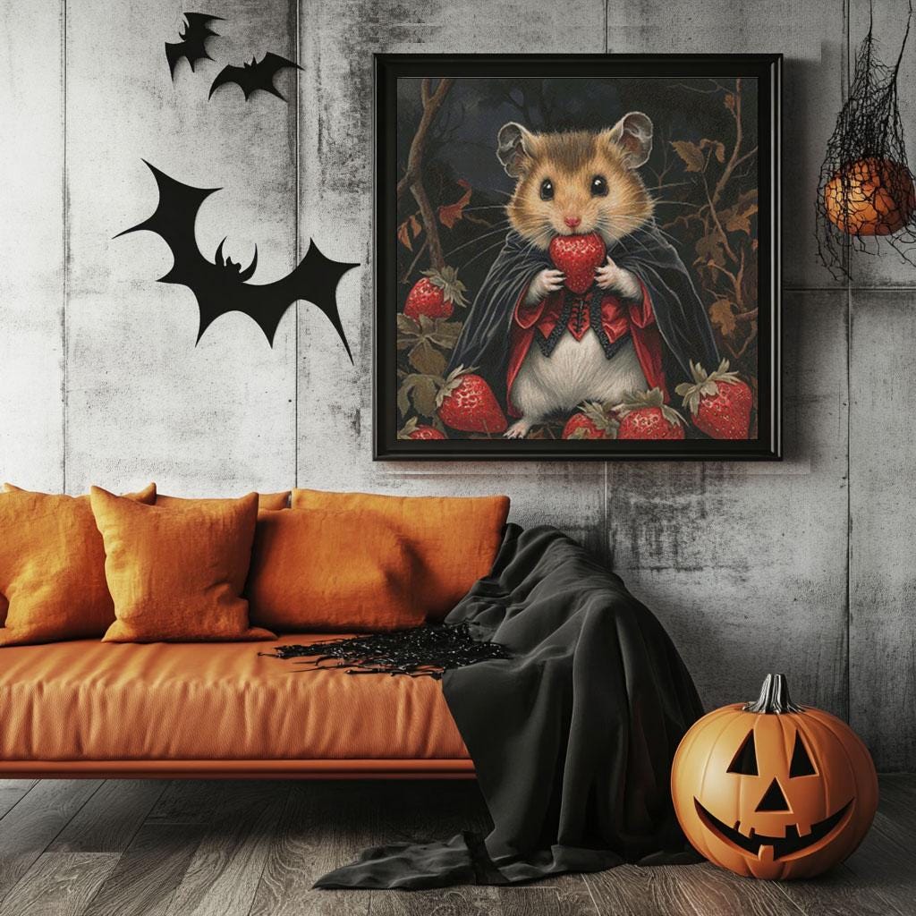 Cross Stitch Pattern PDF Funny Hamster Vampire, Cross Stitch Art ...
