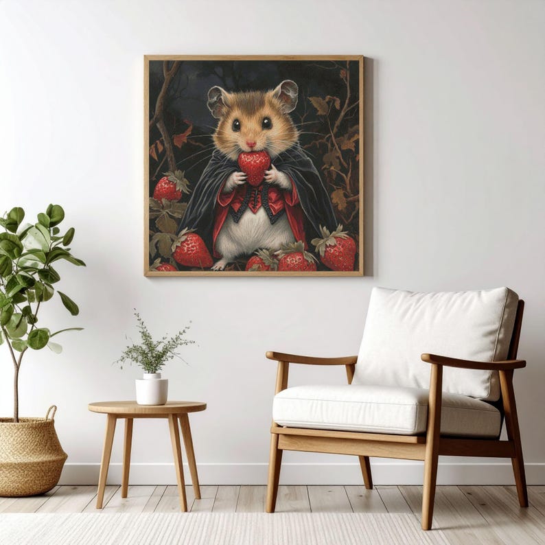 Cross Stitch Pattern PDF Funny Hamster Vampire, Cross Stitch Art ...