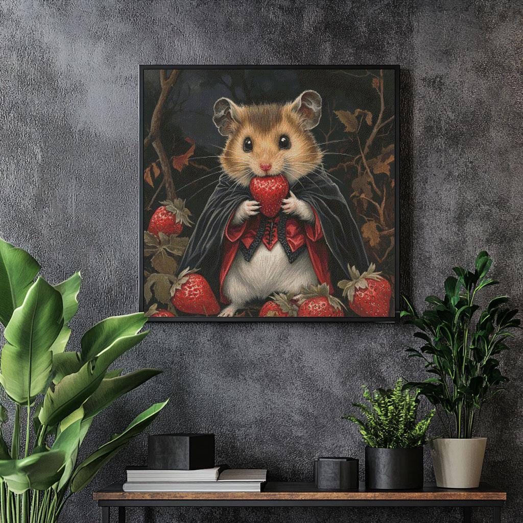 Cross Stitch Pattern PDF Funny Hamster Vampire, Cross Stitch Art ...