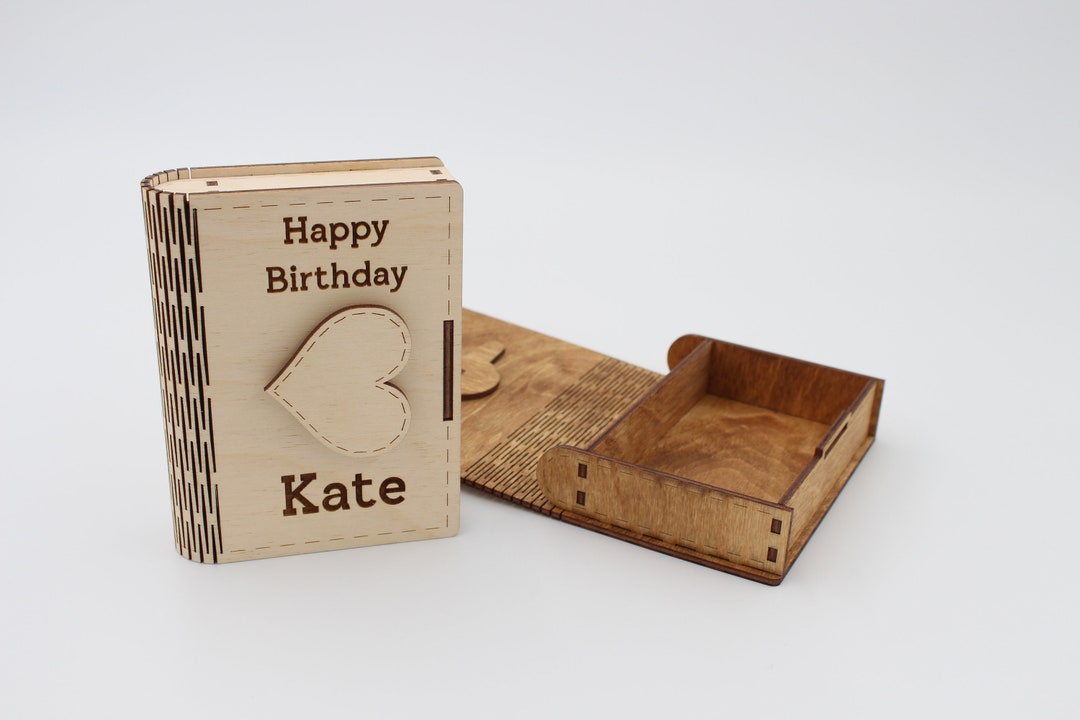 Personalized Book Gift Box With Lock, Wooden Jewelry Box, Valentines ...