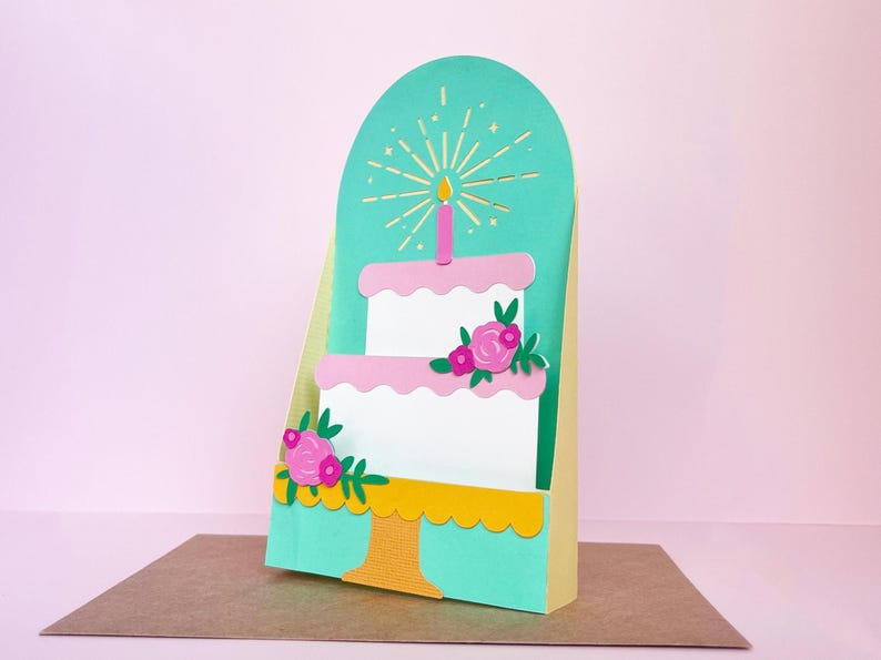 Birthday Card SVG, Pop up Card SVG, DIY Card for Cricut & Silhouette ...