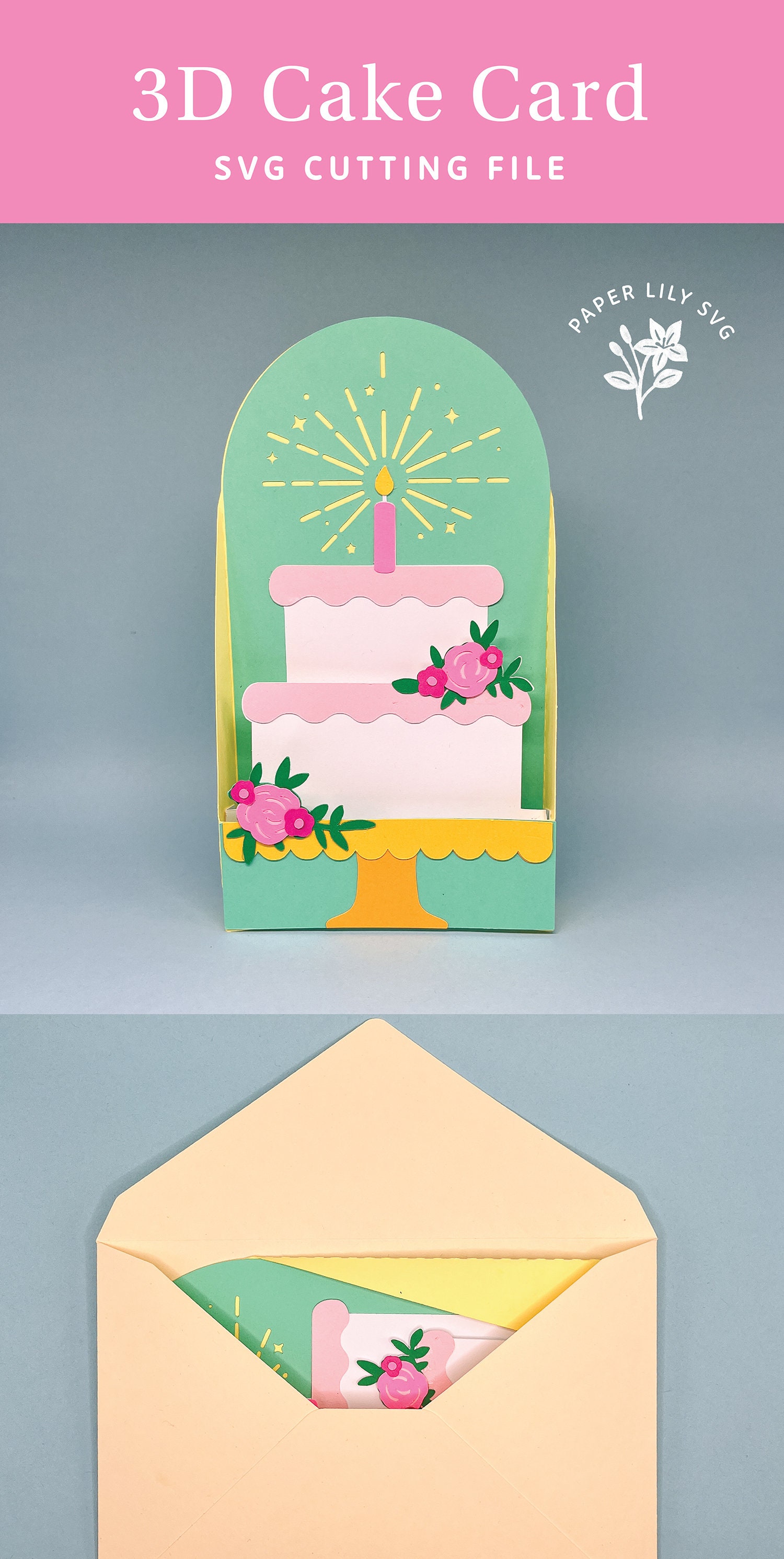 Birthday Card SVG, Pop up Card SVG, DIY Card for Cricut & Silhouette ...