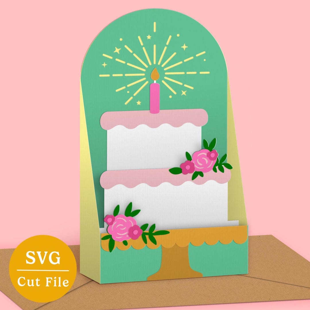 Birthday Card SVG, Pop up Card SVG, DIY Card for Cricut & Silhouette ...