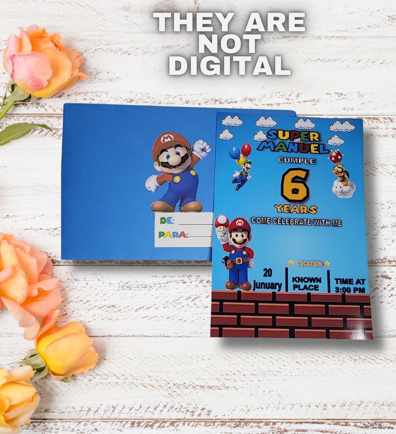 Super Mario Birthday Invitation Mario Bros Invitation - Etsy