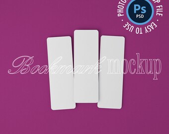2 Bookmarks Mockup, 2x6 Inch Bookmark Mockup, Smart Object, Minimal ...