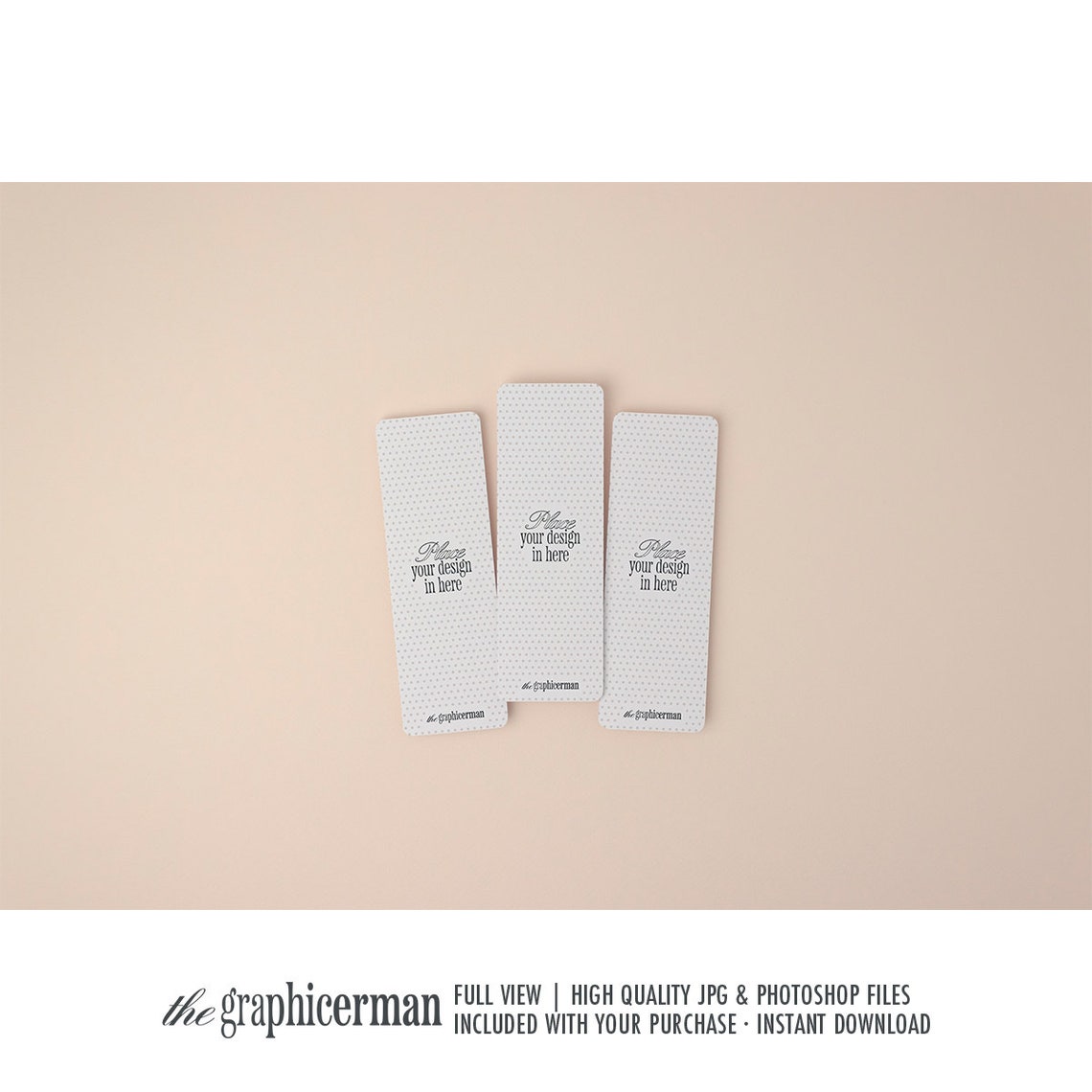 3 Bookmarks Mockup, 2x6 Inch Bookmark Mockup, Smart Object, Minimal ...