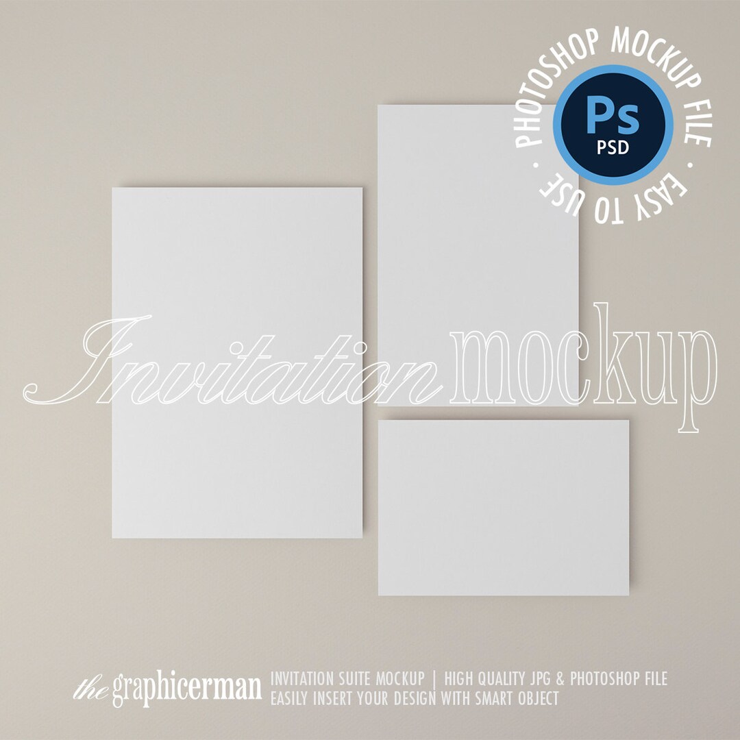 Wedding Invitation Suite Mock Up, Thank You Card Mockup, Invitation ...