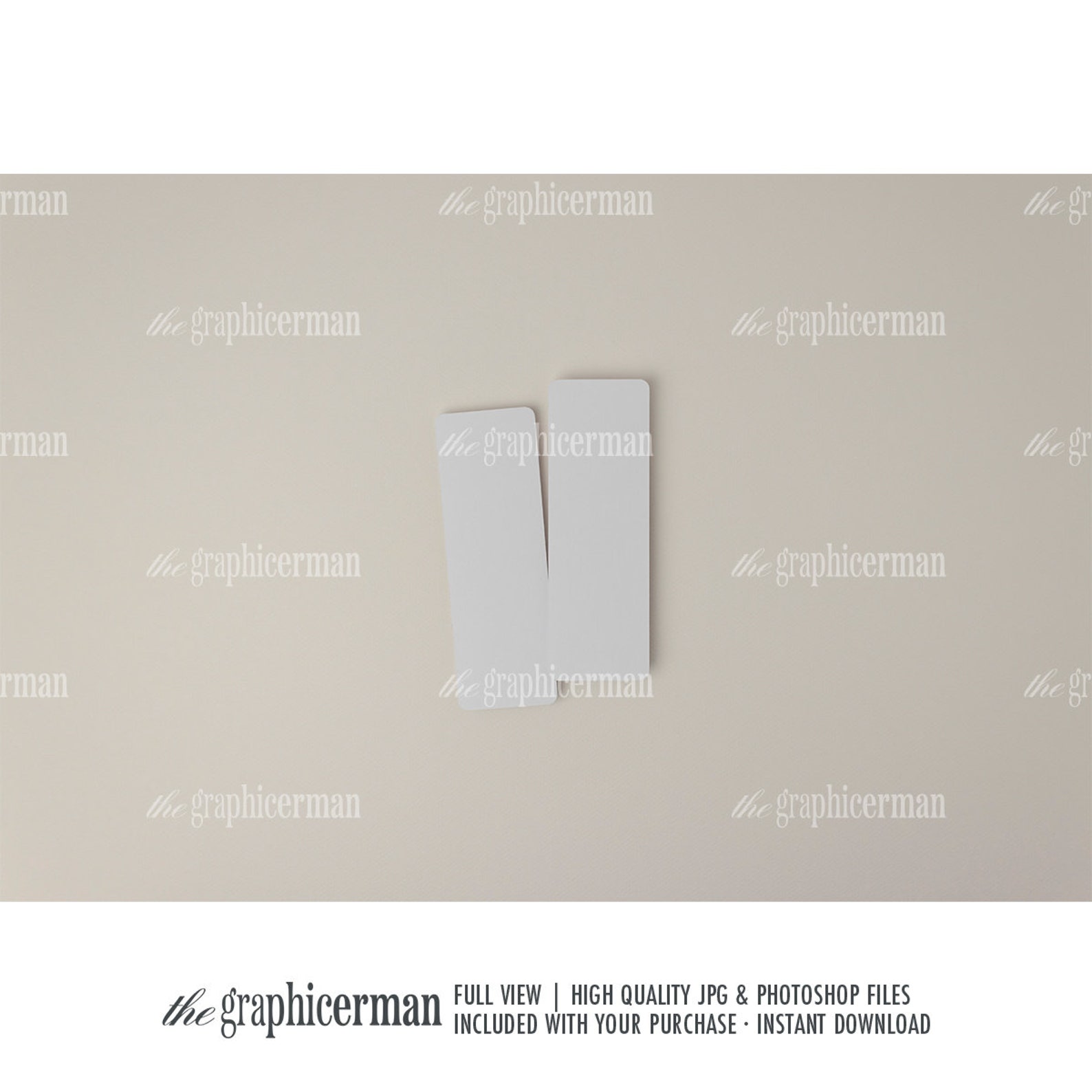 2 Bookmarks Mockup, 2x6 Inch Bookmark Mockup, Smart Object, Minimal ...