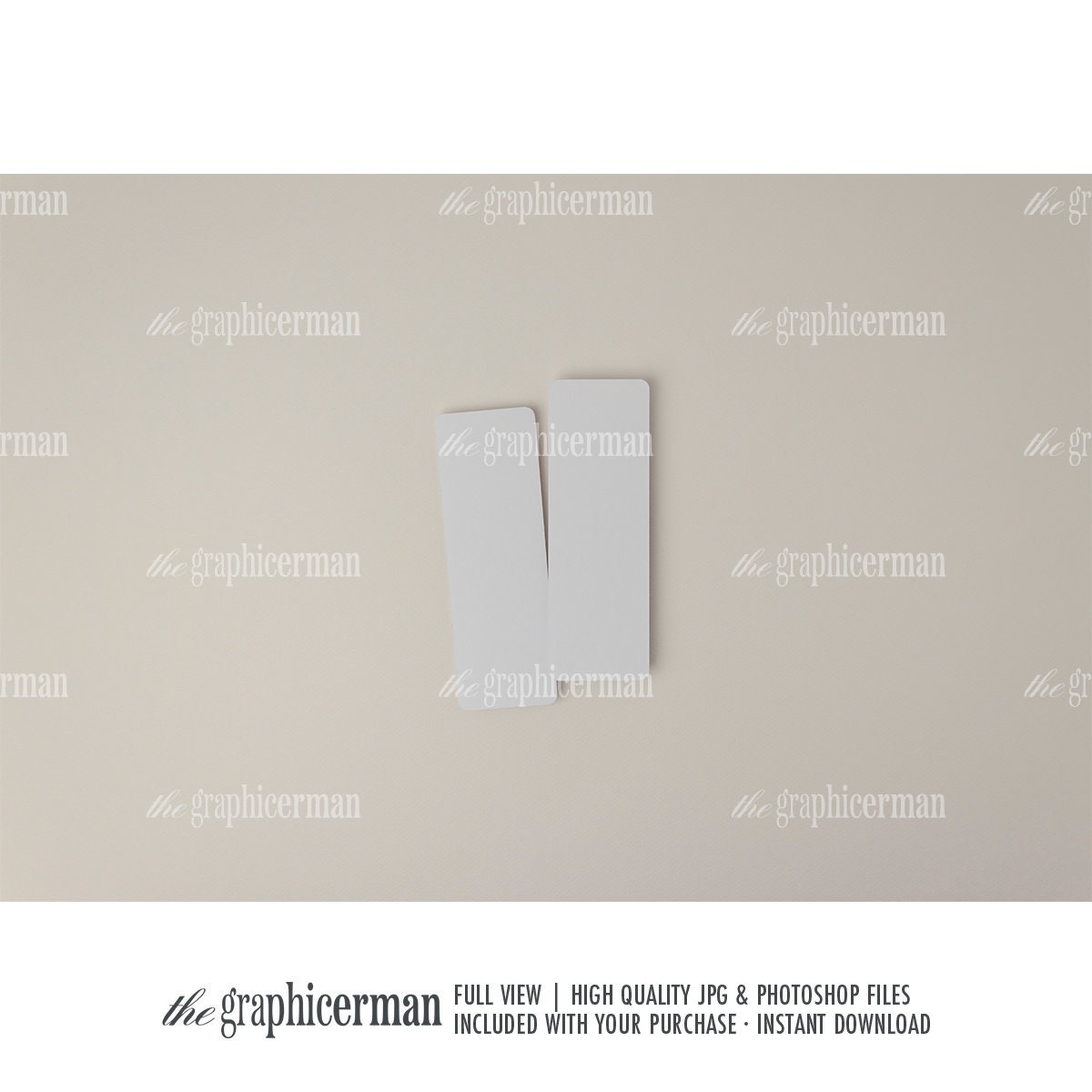 2 Bookmarks Mockup, 2x6 Inch Bookmark Mockup, Smart Object, Minimal ...