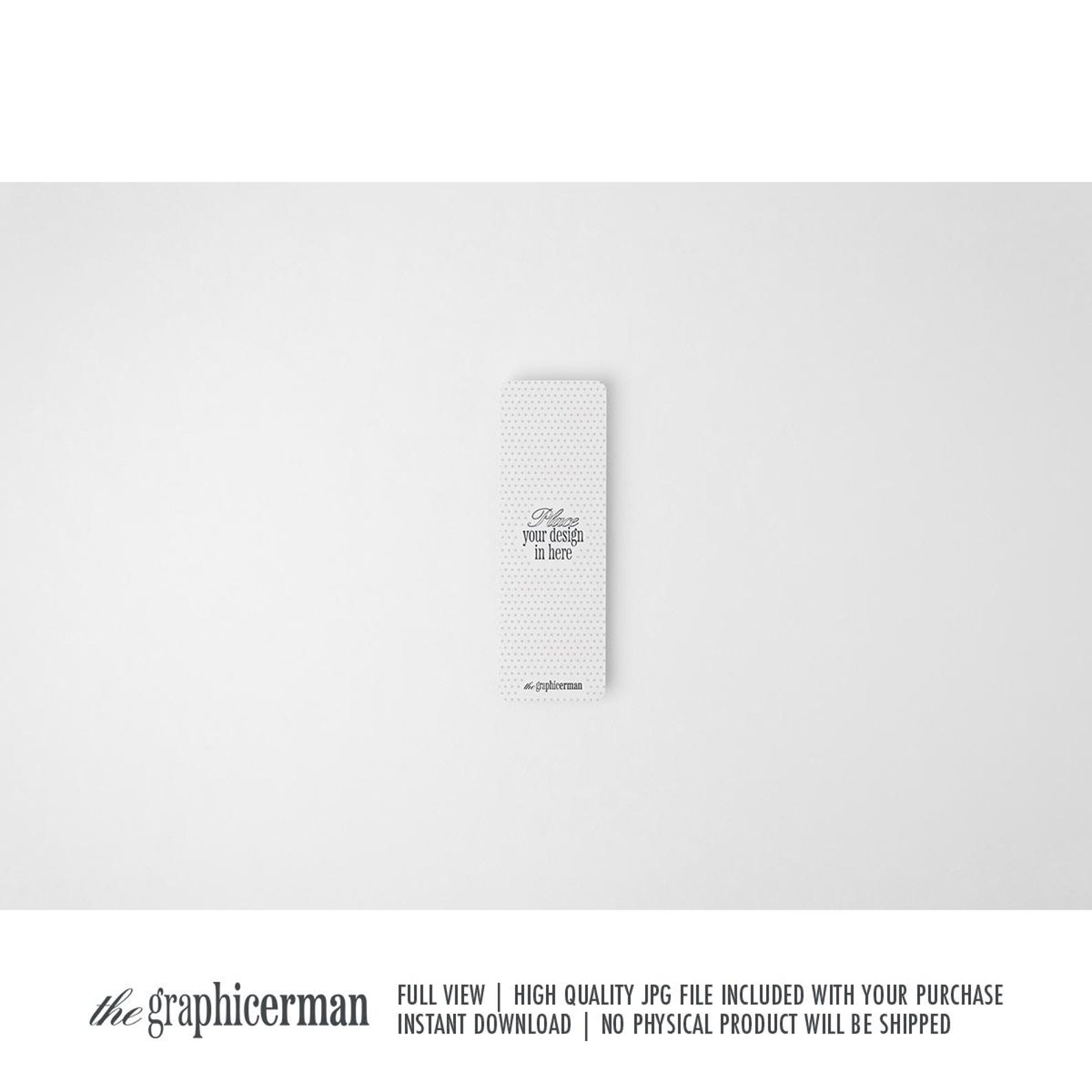 Bookmark Mockup, 2x6 Inch Bookmark Mockup, Smart Object, Minimal Styled ...