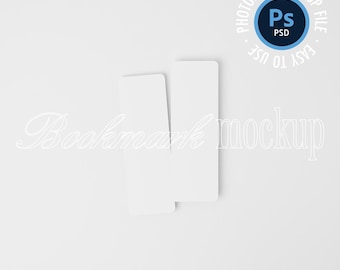 2 Bookmarks Mockup, 2x6 Inch Bookmark Mockup, Smart Object, Minimal ...