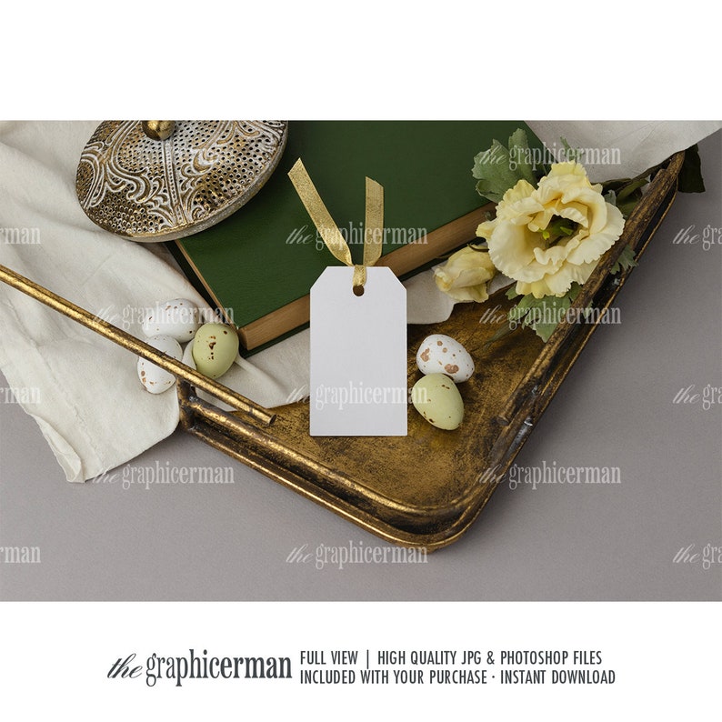 Gift Tag Mockup, 2x3.5 Inch Tag Mockup, PSD Tag Mockup, Vintage ...