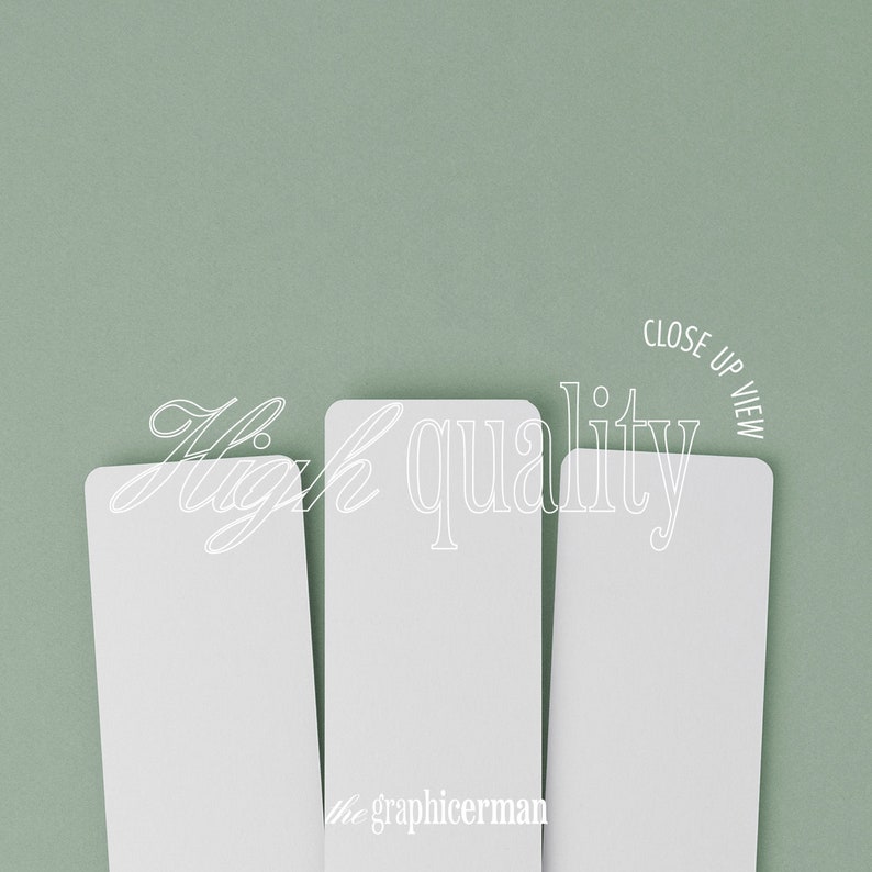 3 Bookmarks Mockup, 2x6 Inch Bookmark Mockup, Smart Object, Minimal ...