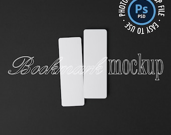 2 Bookmarks Mockup, 2x6 Inch Bookmark Mockup, Smart Object, Minimal ...