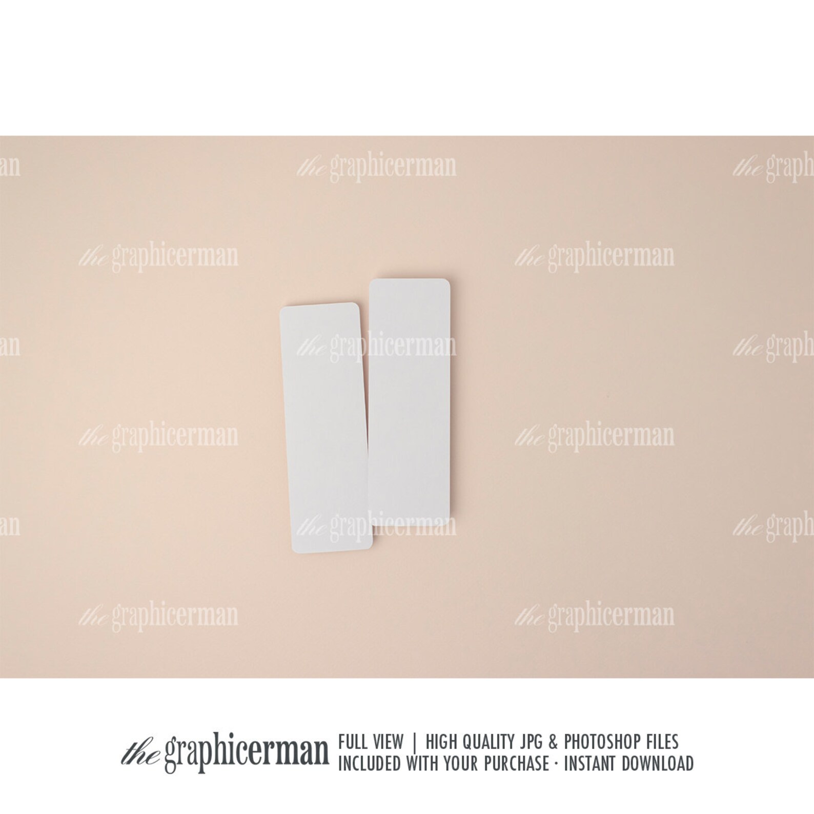 2 Bookmarks Mockup, 2x6 Inch Bookmark Mockup, Smart Object, Minimal ...