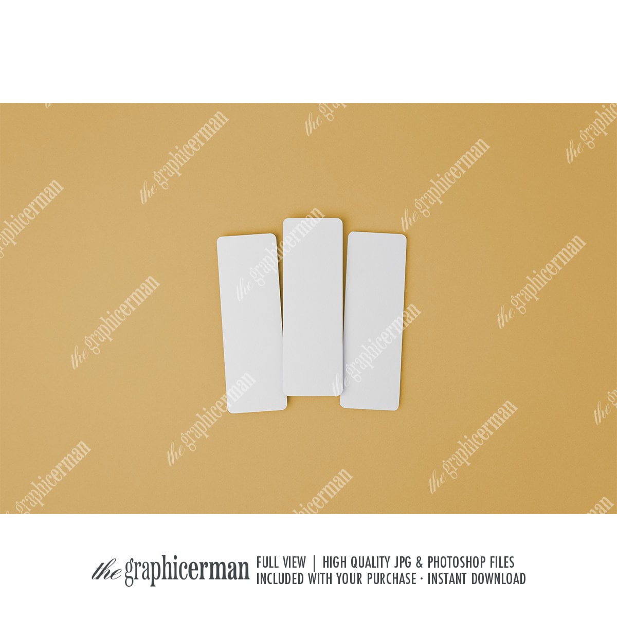 3 Bookmarks Mockup, 2x6 Inch Bookmark Mockup, Smart Object, Minimal ...